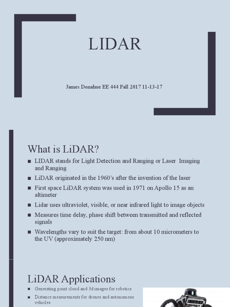 Lidar Presentation | PDF | Lidar | Optics