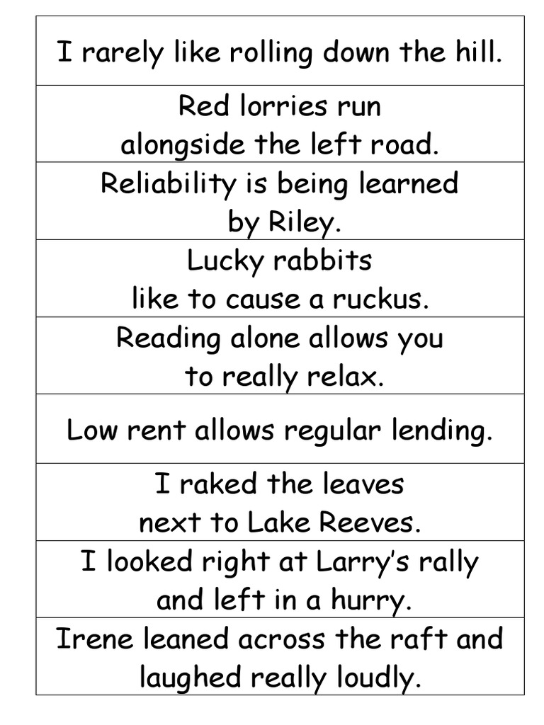 R&L Tongue-Twisters | PDF