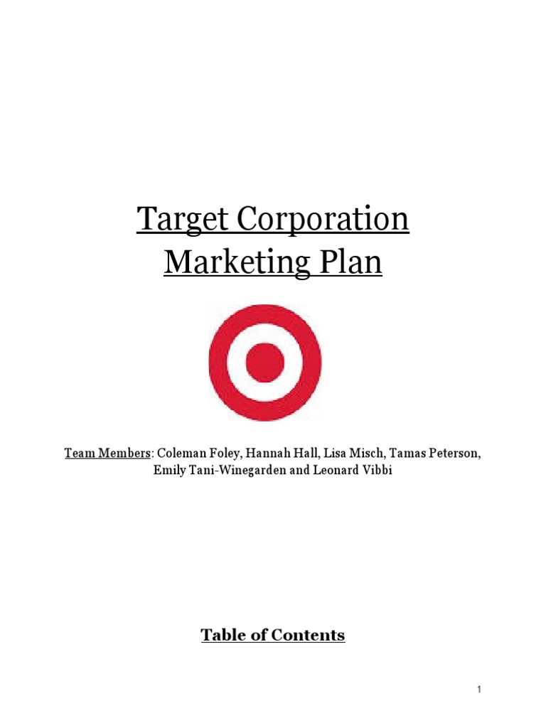 Target Corporation Marketing Plan | PDF | Target Corporation | Retail