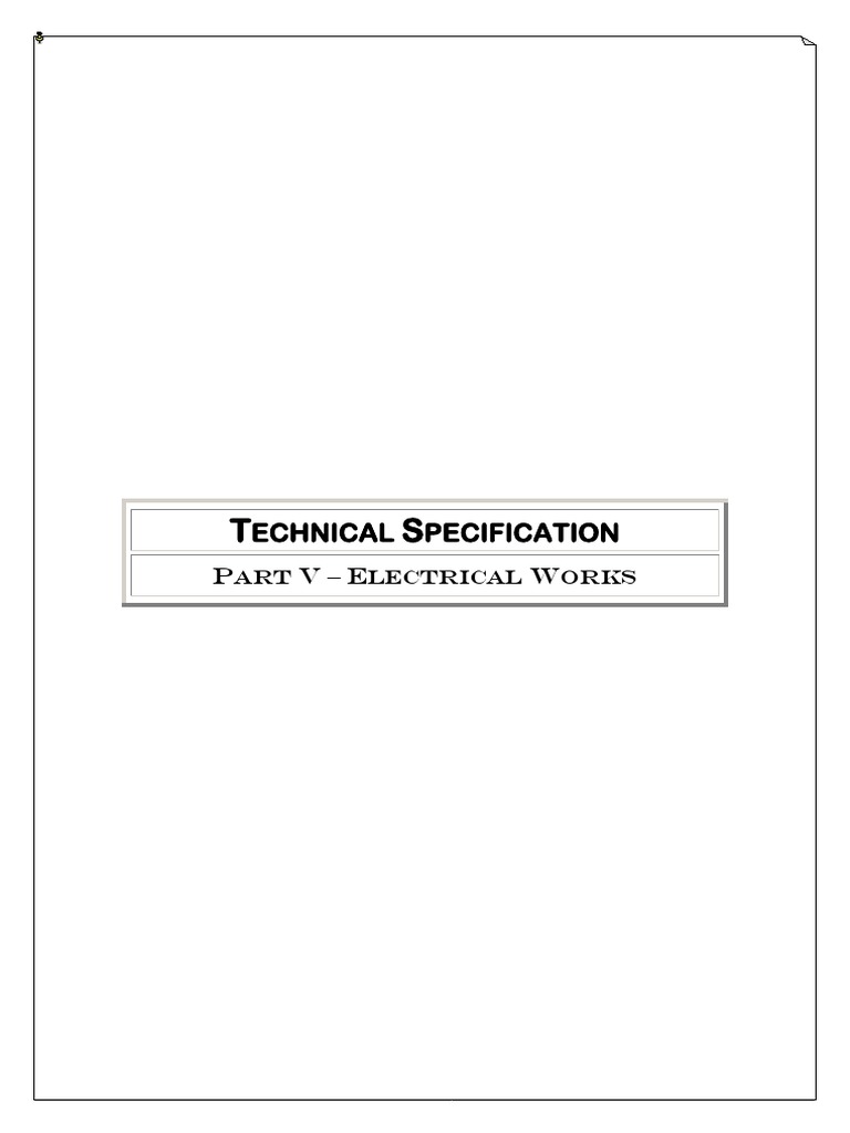 08 Tech Spec5-Electrical | PDF | Specification (Technical Standard ...