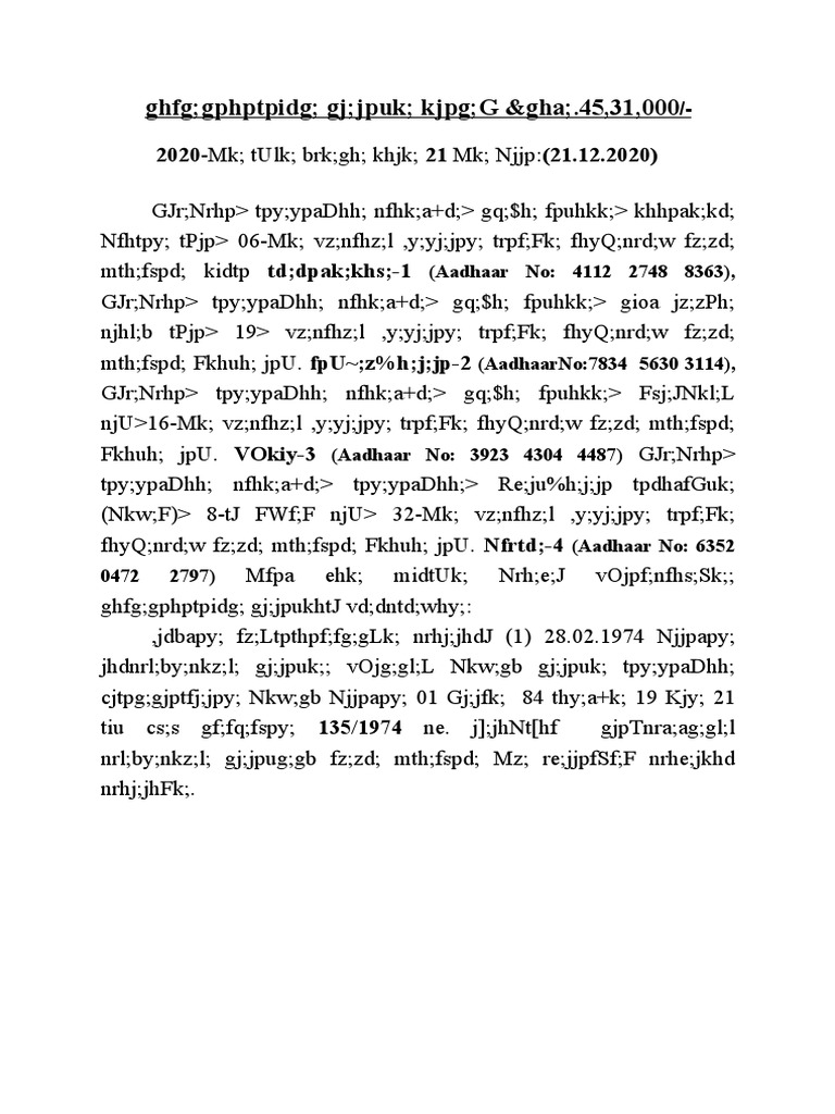 GHFG Gphptpidg GJ Jpuk KJPG G &gha 45,31,000: 2020-Mk Tulk BRK GH KHJK 21 MK NJJP: (21.12.2020 ...