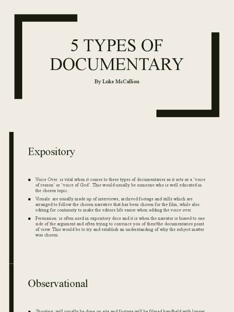 5 Types of Documentary | PDF | Voice Over | Documentary Film
