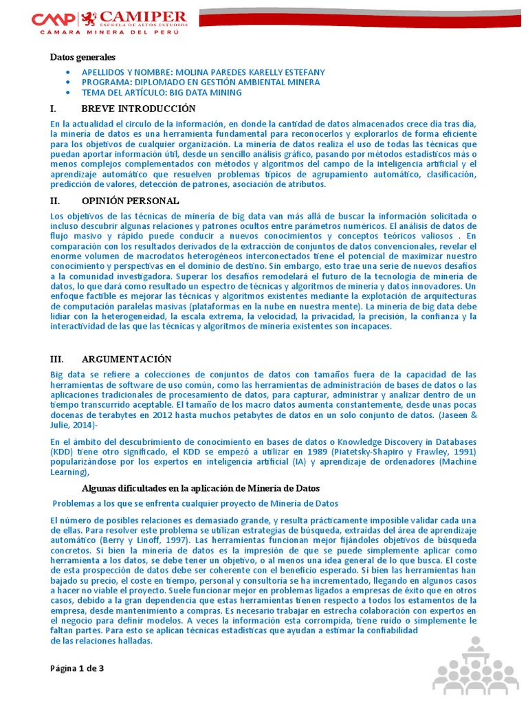 Datos Generales | PDF | Apache Hadoop | Big Data