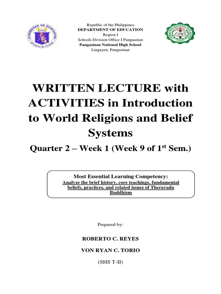 IWRBS Module Q2 Week 1 | PDF | Gautama Buddha | Noble Eightfold Path