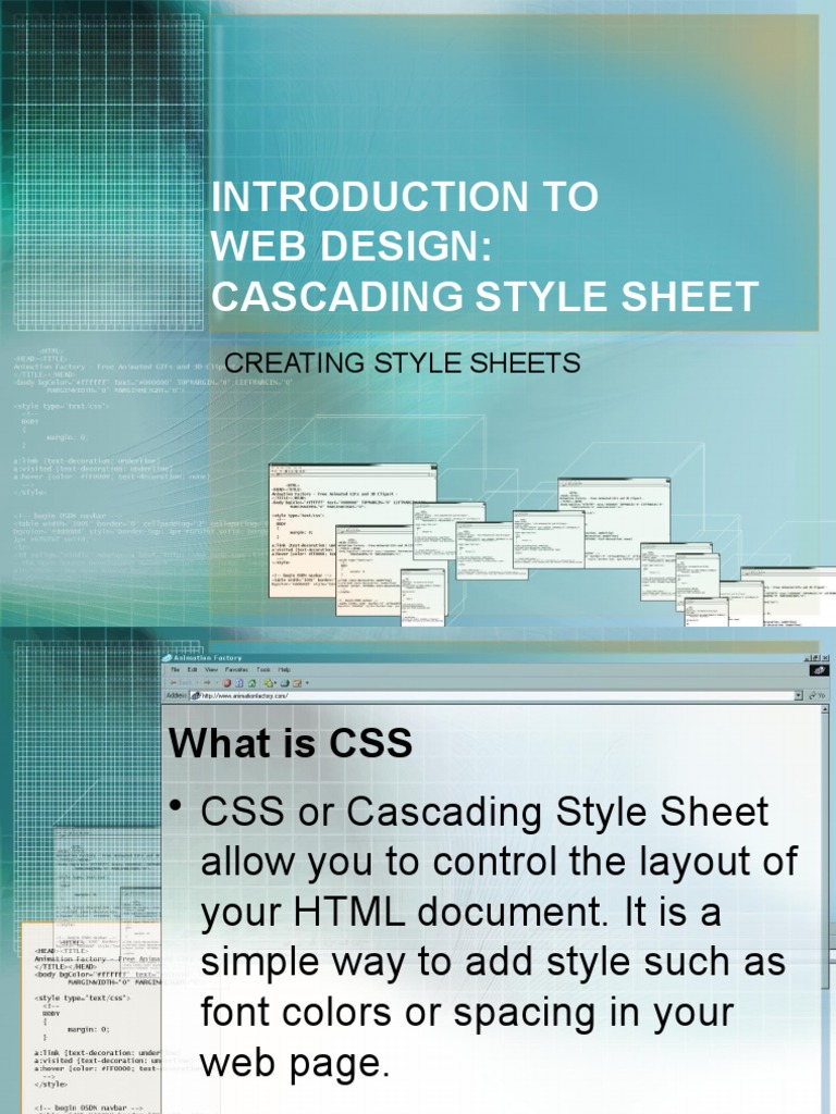 Lesson 1 INTRODUCTION TO CSS | PDF | Html Element | Html