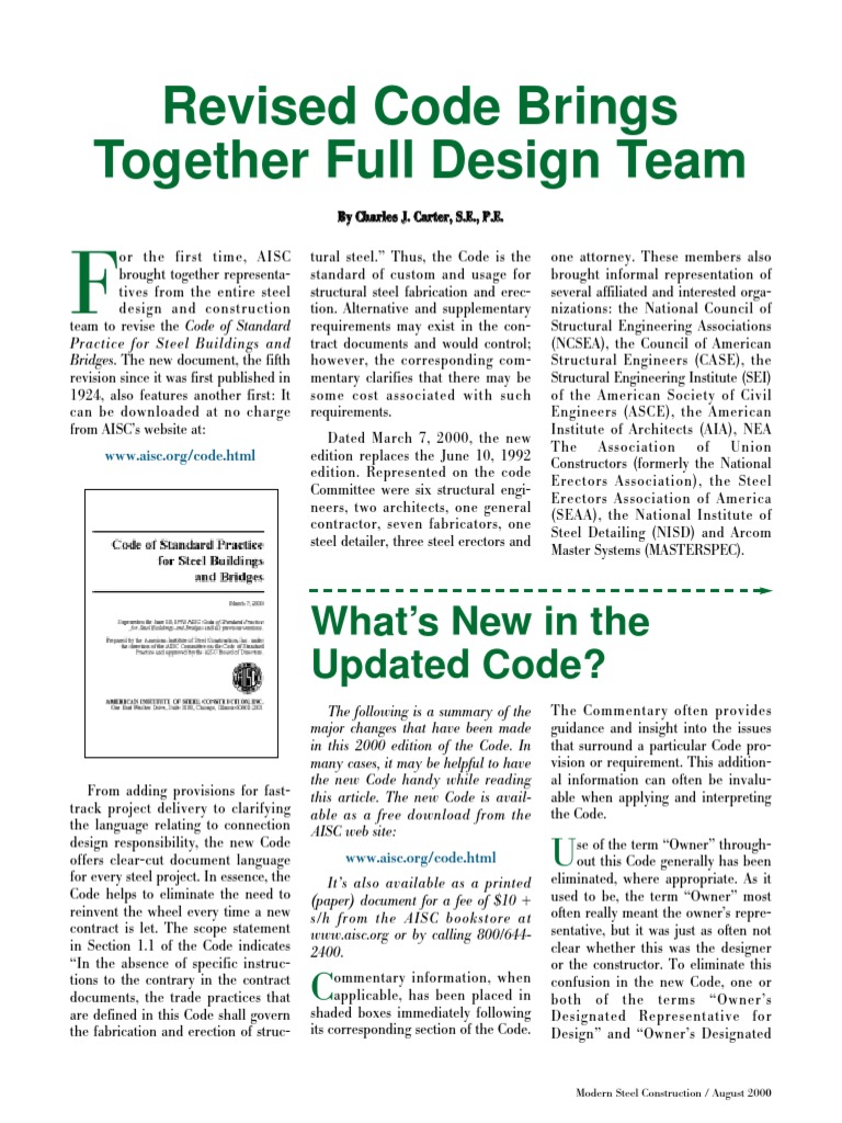 Revised Code Brings Together Full Design Team: What's New in The ...