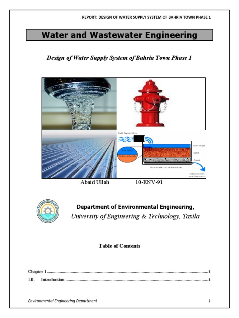Bahria Town Phase 1 Water Supply Design | PDF | Aquifer | Groundwater