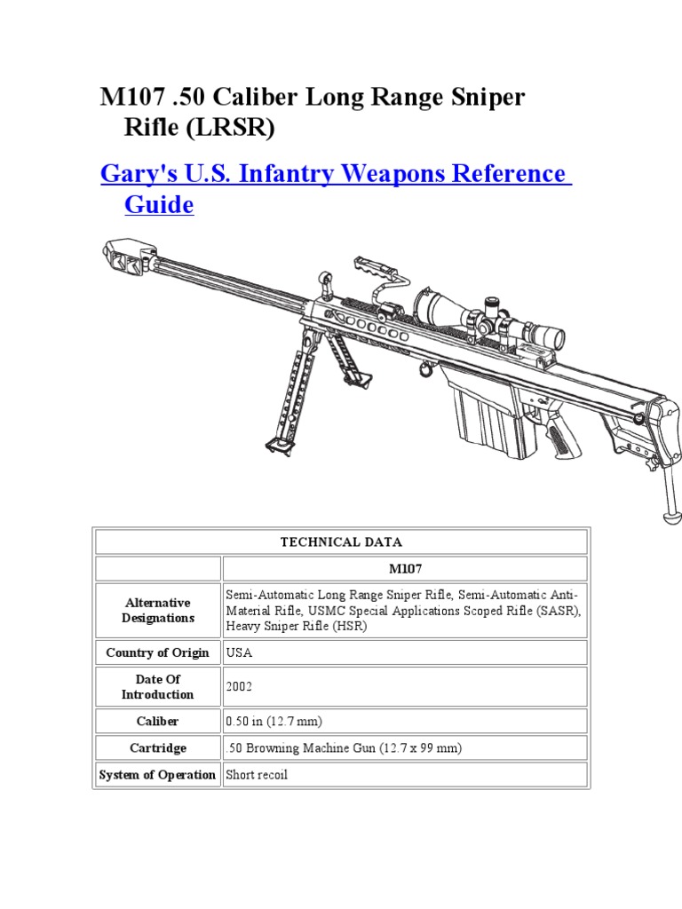 M107 | PDF | Telescopic Sight | Rifle