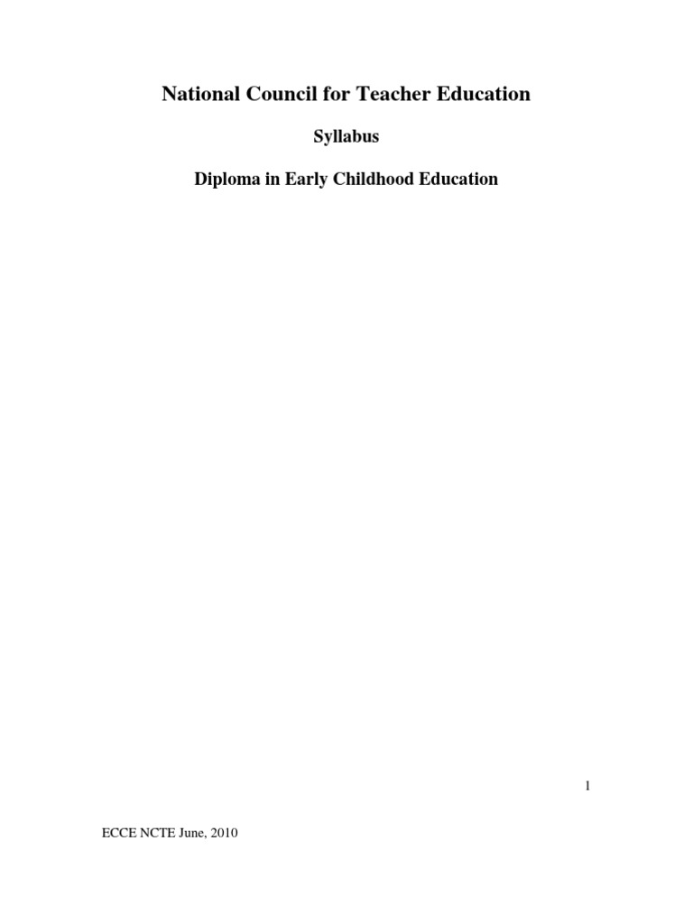 ECCE Diploma Syllabus Overview | PDF | Early Childhood Education | Teachers