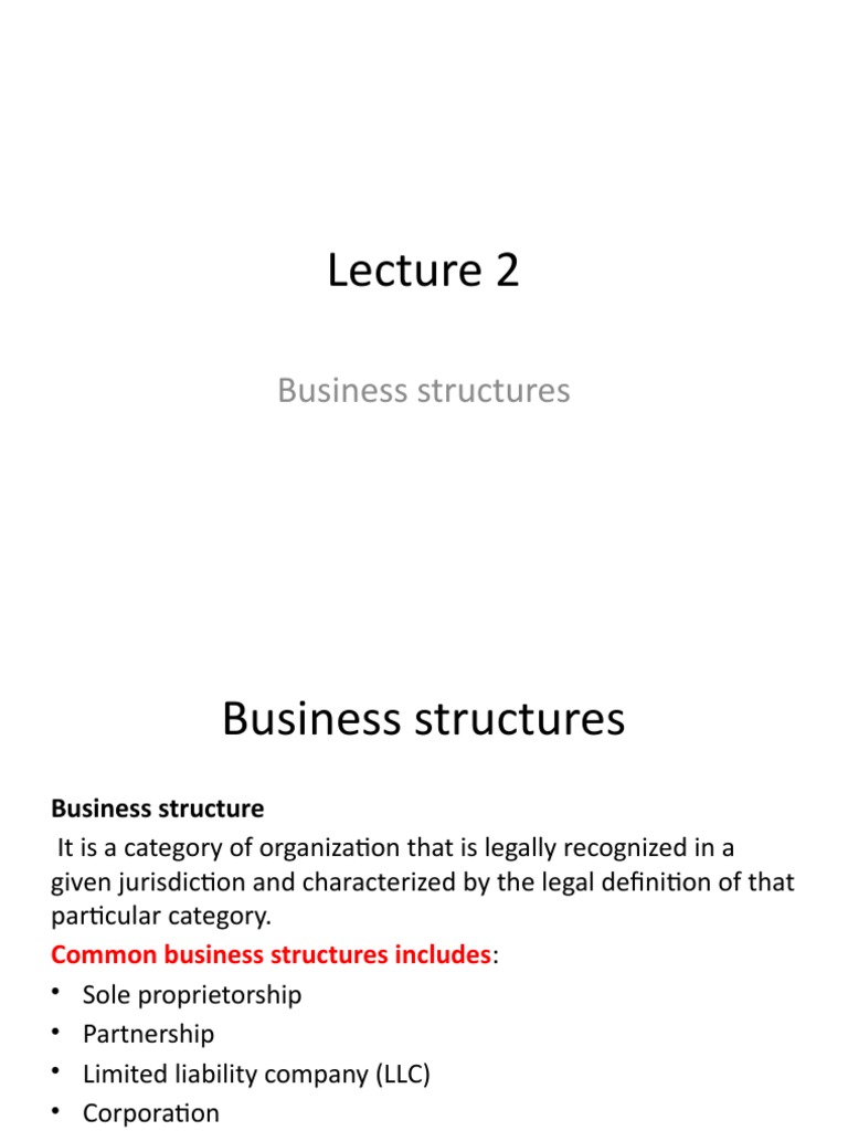 Business Structures | PDF | Sole Proprietorship | Partnership