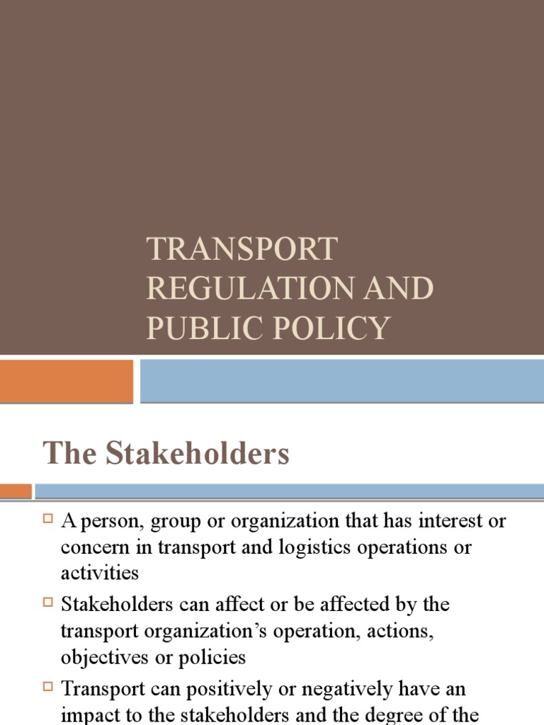 L2 Transport Regulations and Public Policy | PDF | Deregulation | Transport
