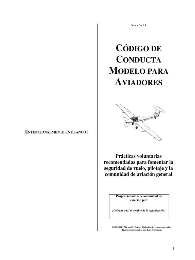 Código de Conducta Modelo para Los Pilotos Aviadores | PDF | Reglas de ...