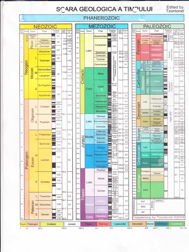 Scara Stratigrafica | PDF | Science | Geology