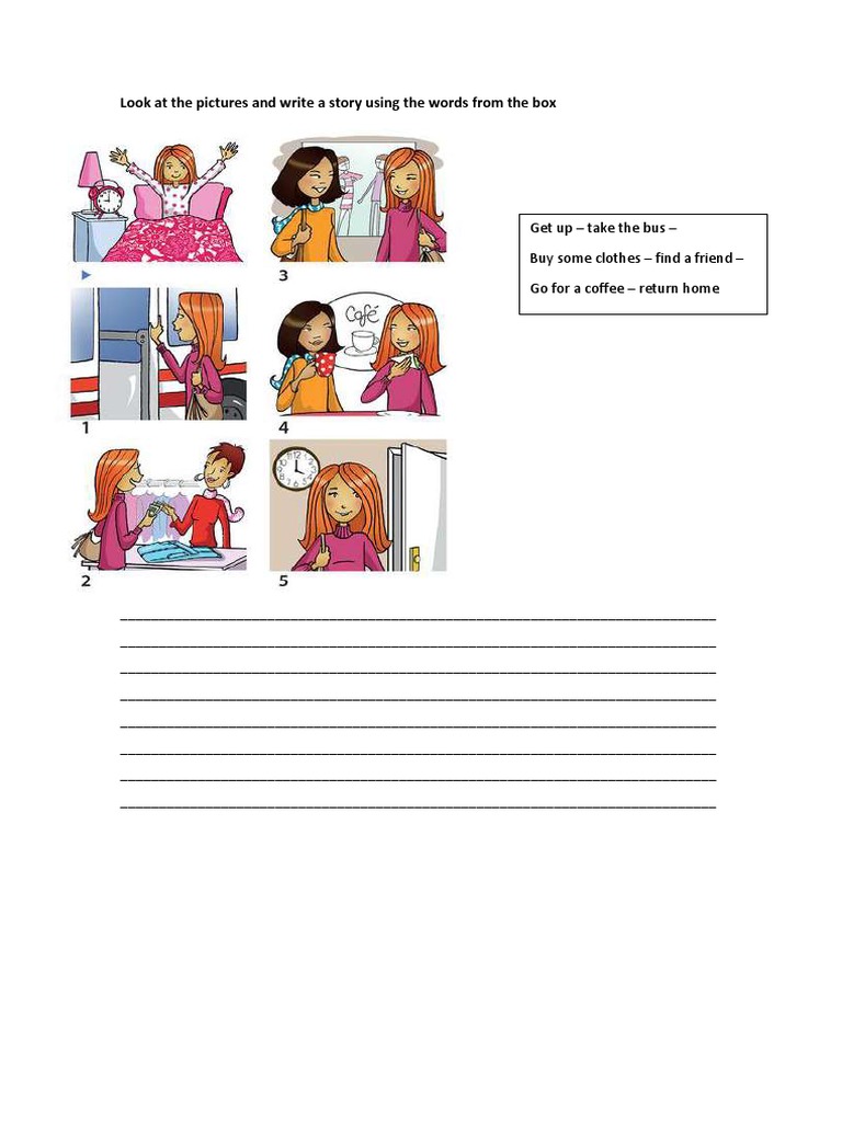 Look at The Pictures and Write A Story Using The Words From The Box | PDF