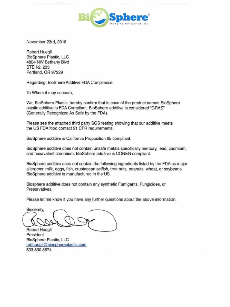 FDA - CONEG Letter | PDF