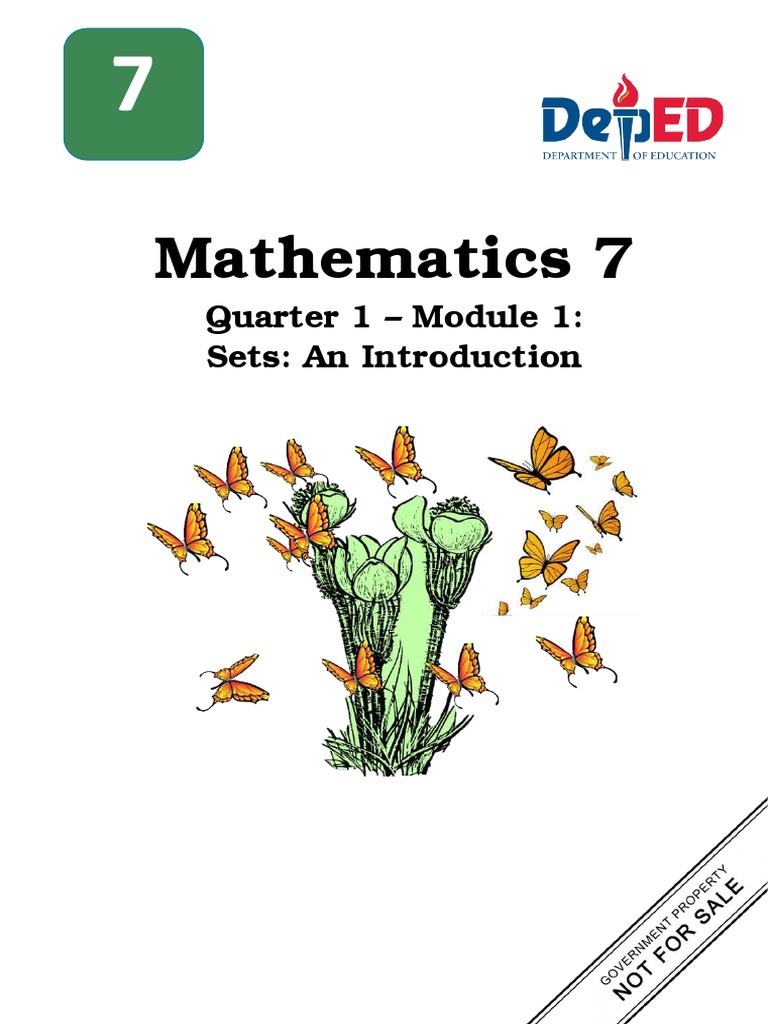 Mathematics 7: Quarter 1 - Module 1: Sets: An Introduction | PDF | Set ...