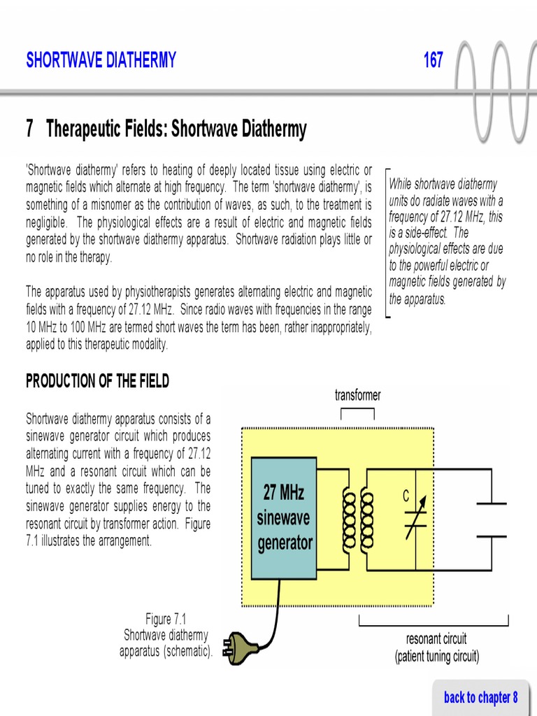 7 Therapeutic Fields: Shortwave Diathermy | PDF | Resonance | Inductor