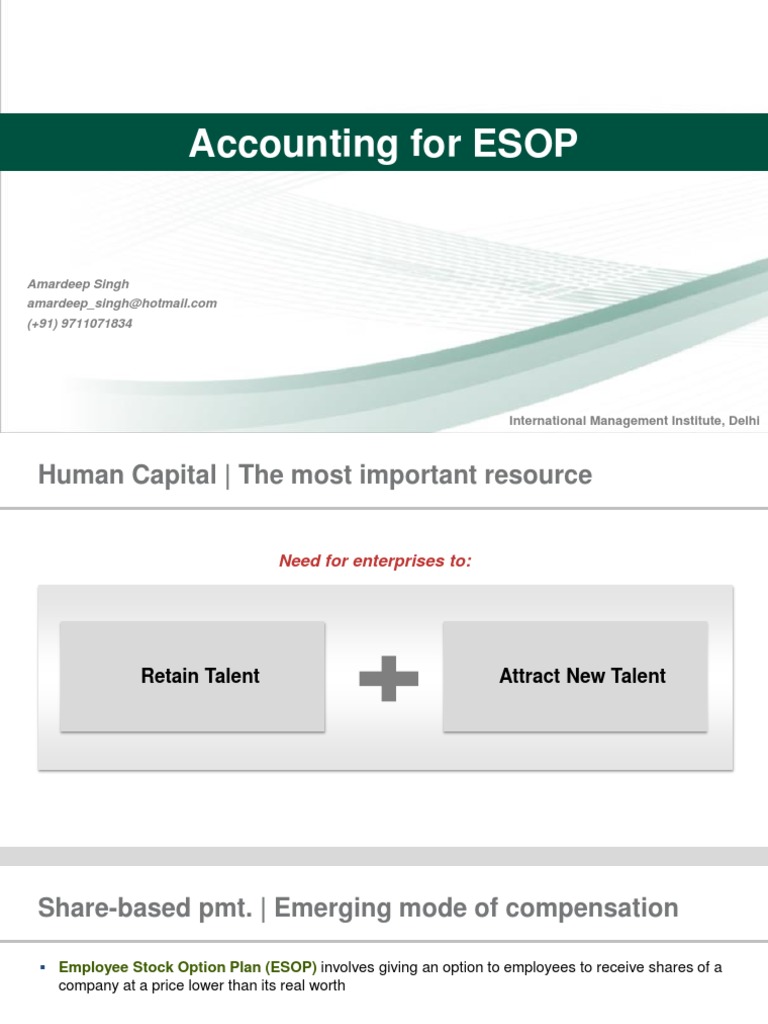 ESOPs - IMI | PDF | Employee Stock Option | Option (Finance)