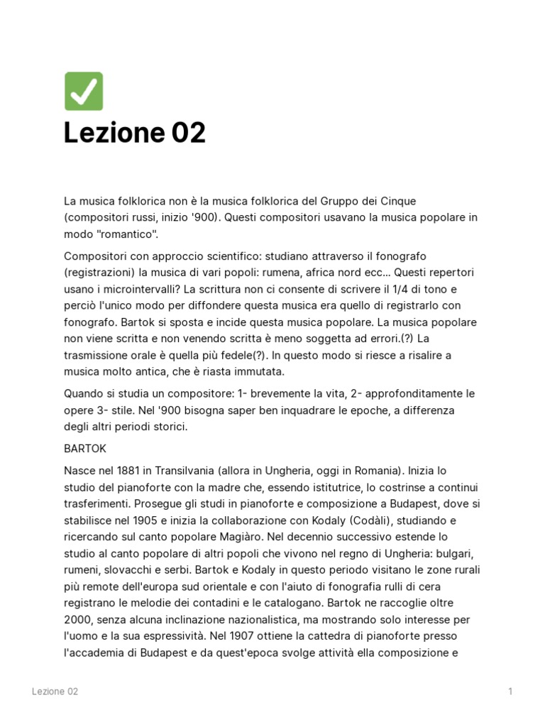 Lezione - 02 Musica Folklorica | PDF