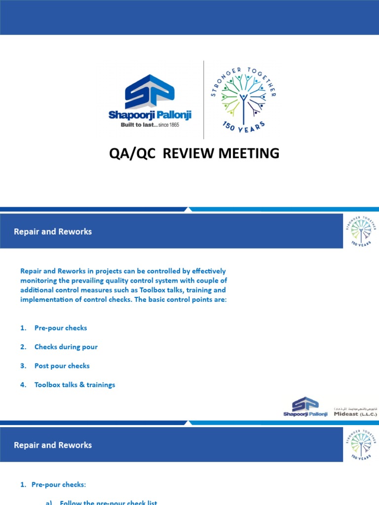 QAQC Meeting - 2020 - Template | PDF | Concrete | Building Engineering