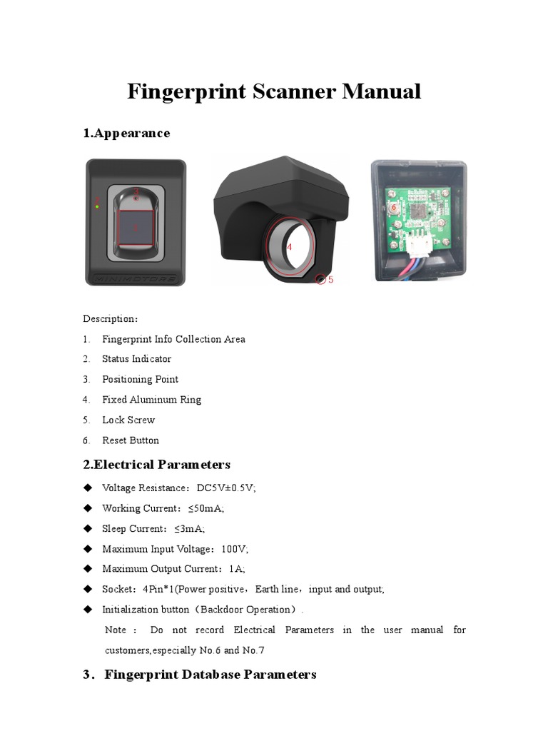 Manual Fingerprint Scanner | PDF | Fingerprint | Electrical Engineering