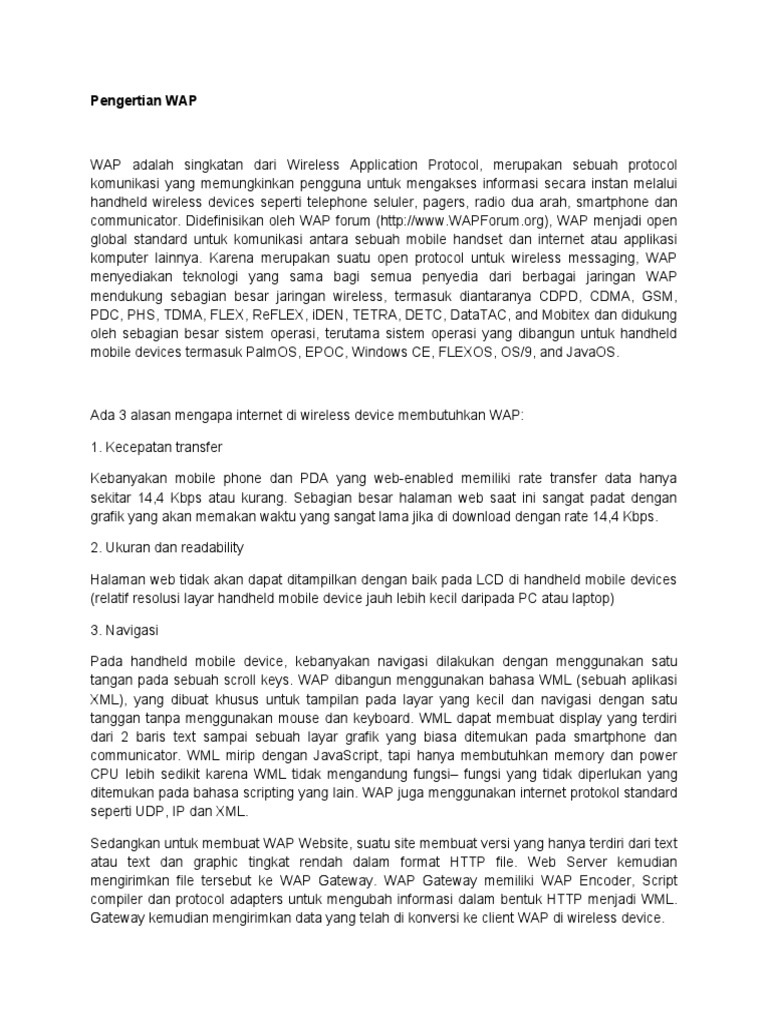 Pengertian WAP | PDF