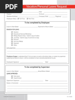 Short Leave Form Template | PDF | Finance & Money Management