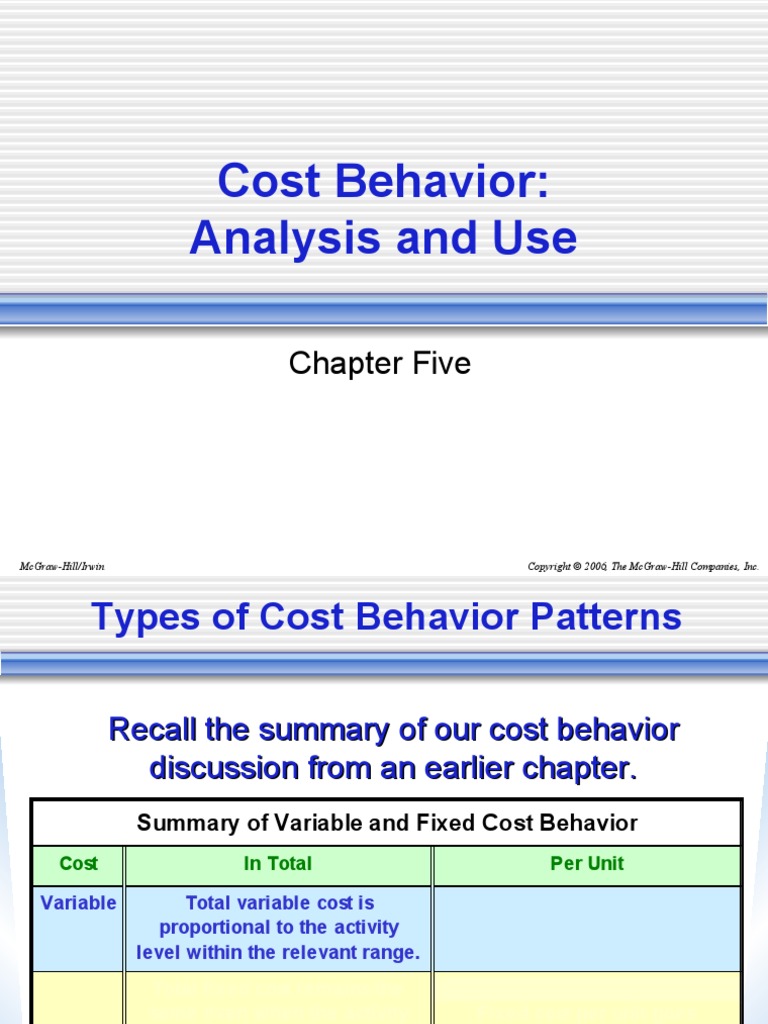 Cost Behavior: Analysis and Use: Chapter Five | PDF | Least Squares | Regression Analysis