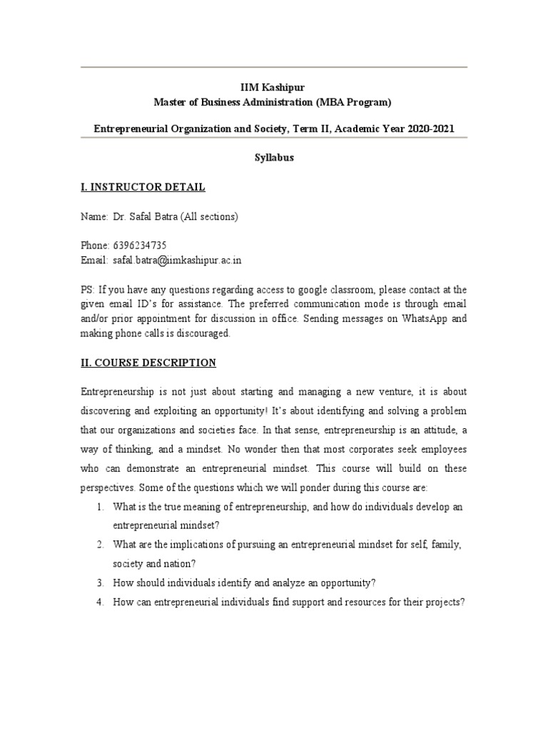 Course Outlines - EOS Course Outline Final | PDF | Academic Dishonesty ...