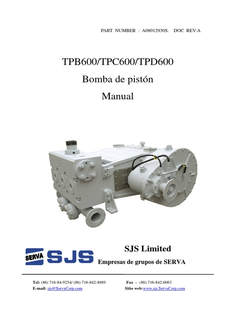 PARTE MANUAL DE TPD600 Triple Bomba de SJS Serva - Spanish Version PDF ...