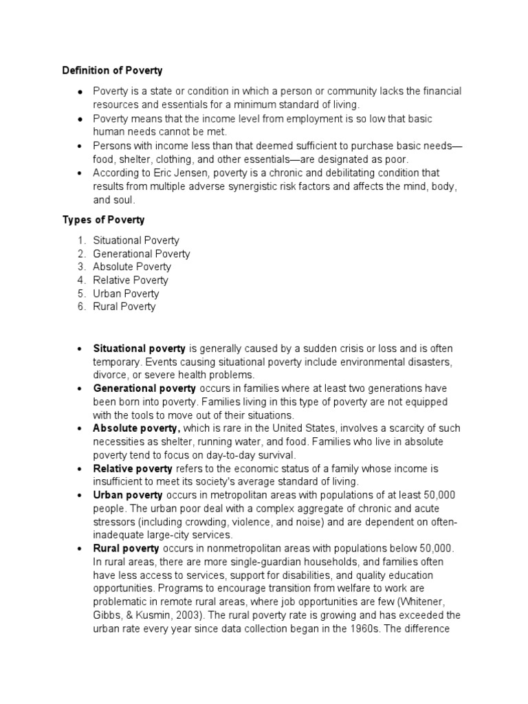 Understanding Types of Poverty | PDF | Income | Poverty