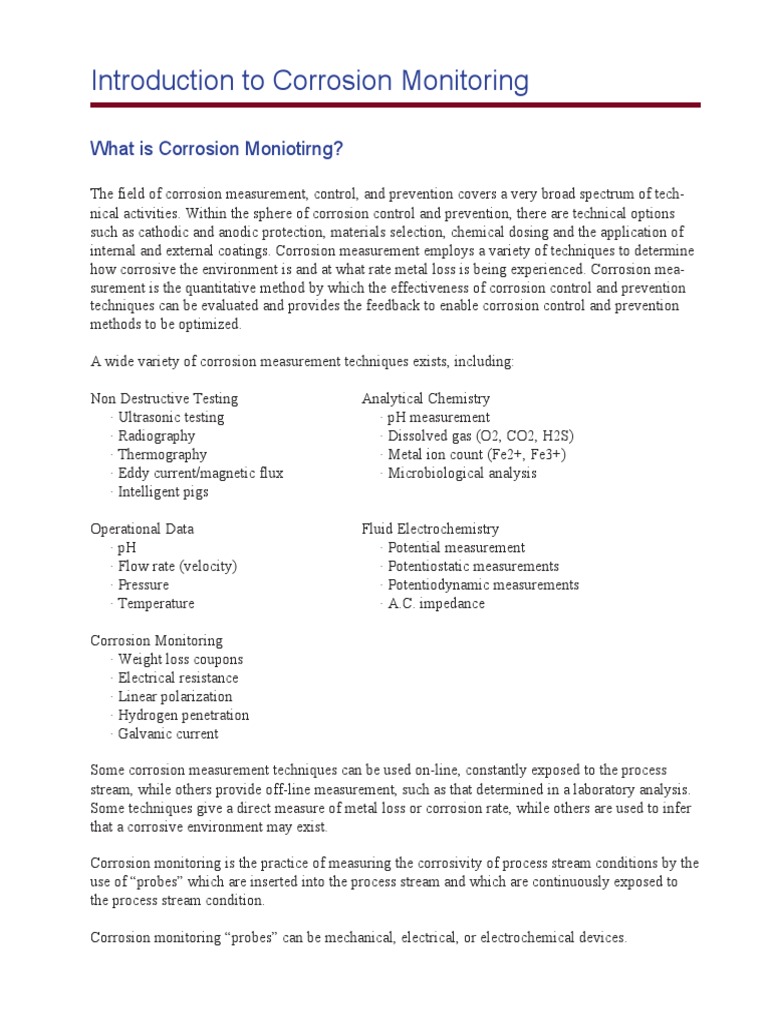 Introduction To Corrosion Monitoring: What Is Corrosion Moniotirng ...