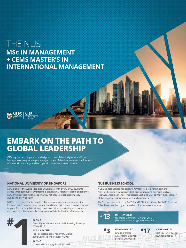 The Nus: MSC in Management + Cems Master'S in International Management ...