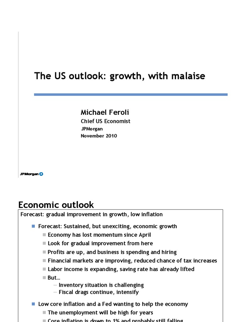 The US Outlook: Growth, With Malaise: Michael Feroli | PDF | Household ...