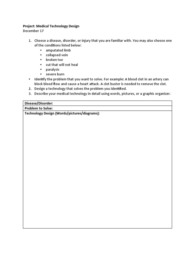Medical Technology Design Project | PDF