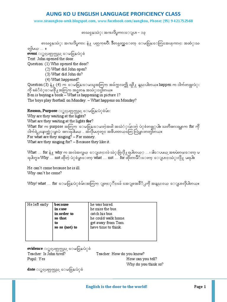 စာသင္ခန္းသံုး အဂၤလိပ္စကားေျပာ ၁၃ Pdf