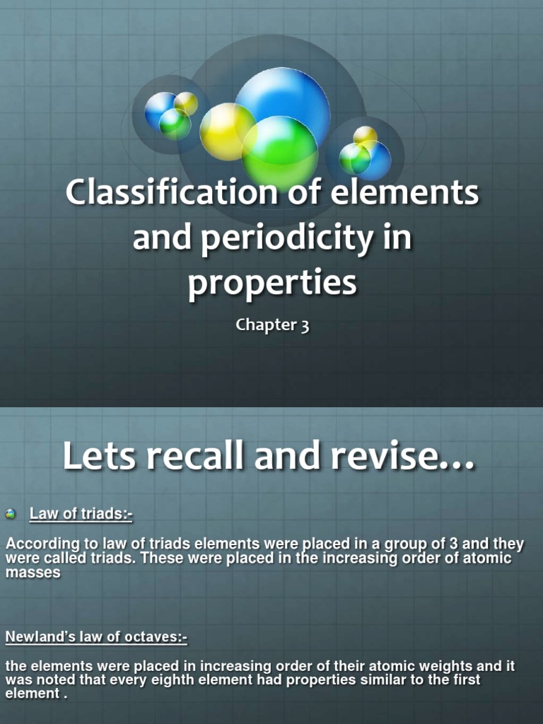 Classification of Elements and Periodicity in Properties | PDF | Ion ...