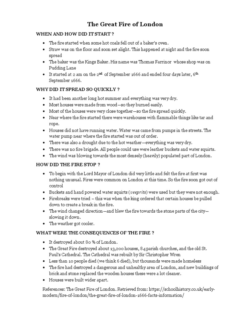 The Great Fire of London | PDF | Hazards | Fires
