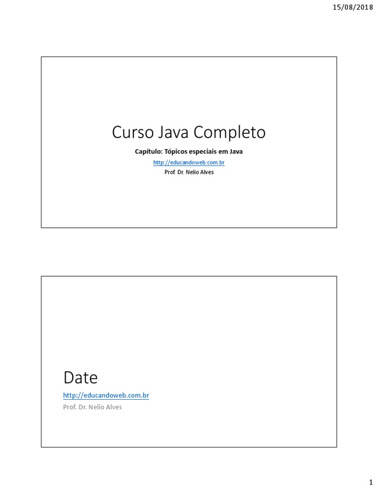 Curso Java Completo: Capítulo: Tópicos Especiais em Java | PDF | Metrology | Celestial Mechanics