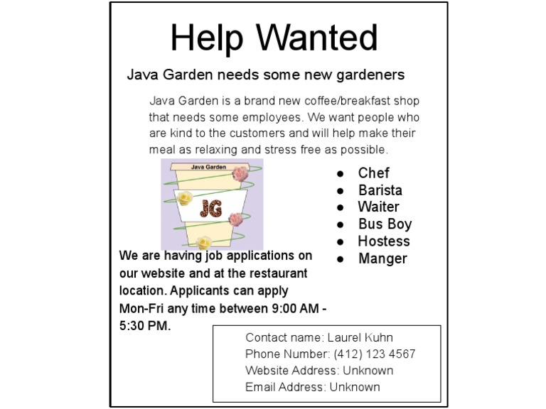 Help Wanted Flyer | PDF