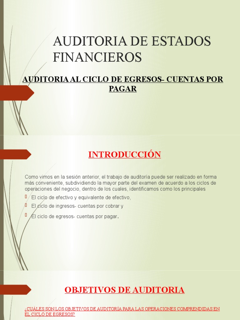 Auditoria Al Ciclo de Egresos - Cuentas Por Pagar 05 | PDF