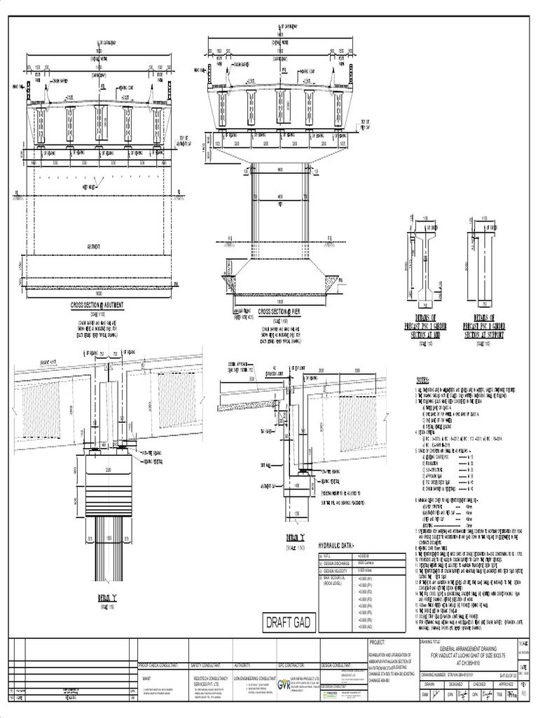 Draft Gad: Cross Section at Abutment Cross Section at Pier | Download ...