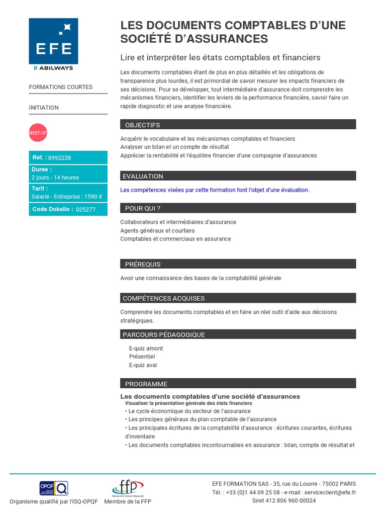 Documents Comptables en Assurance | PDF | Comptabilité | Assurance
