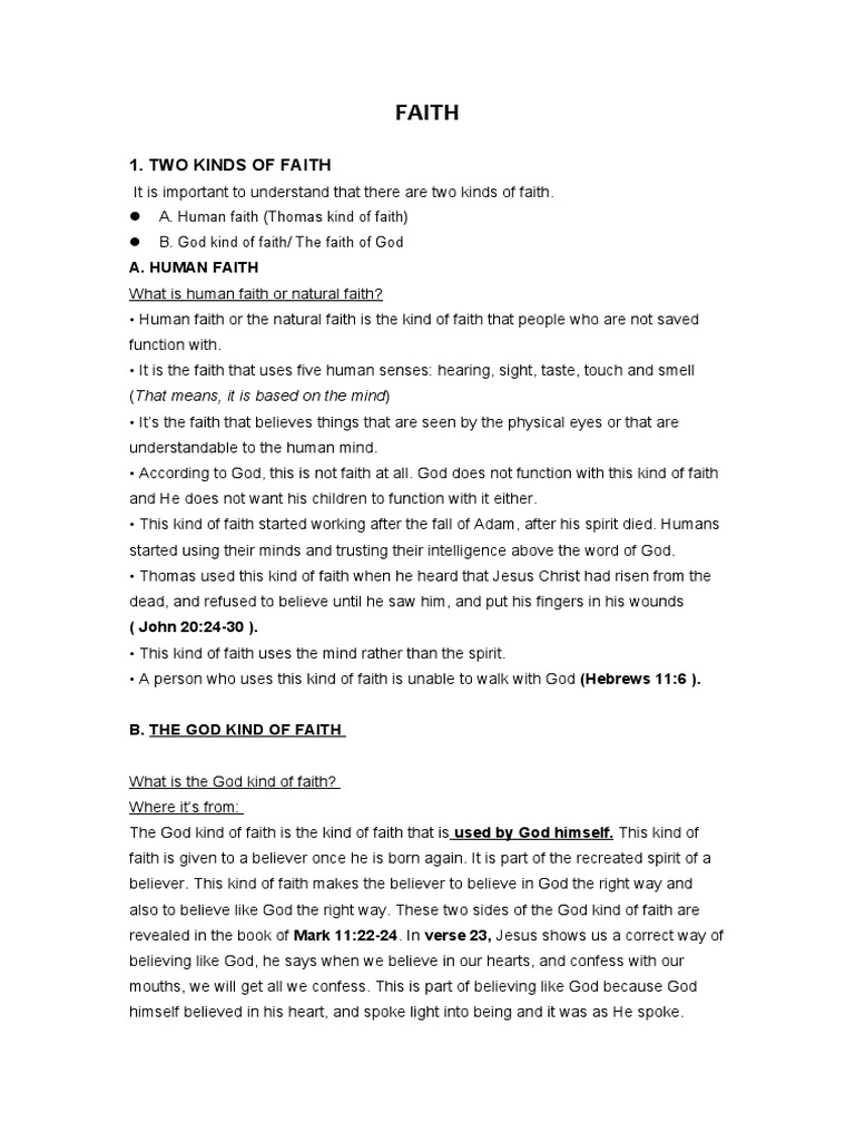 Faith: 1. Two Kinds of Faith | PDF | Born Again | Faith