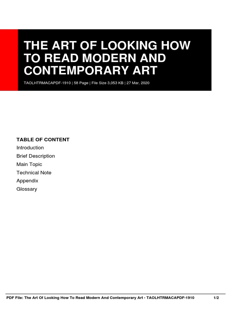 How to Read Modern Art PDF Guide | PDF
