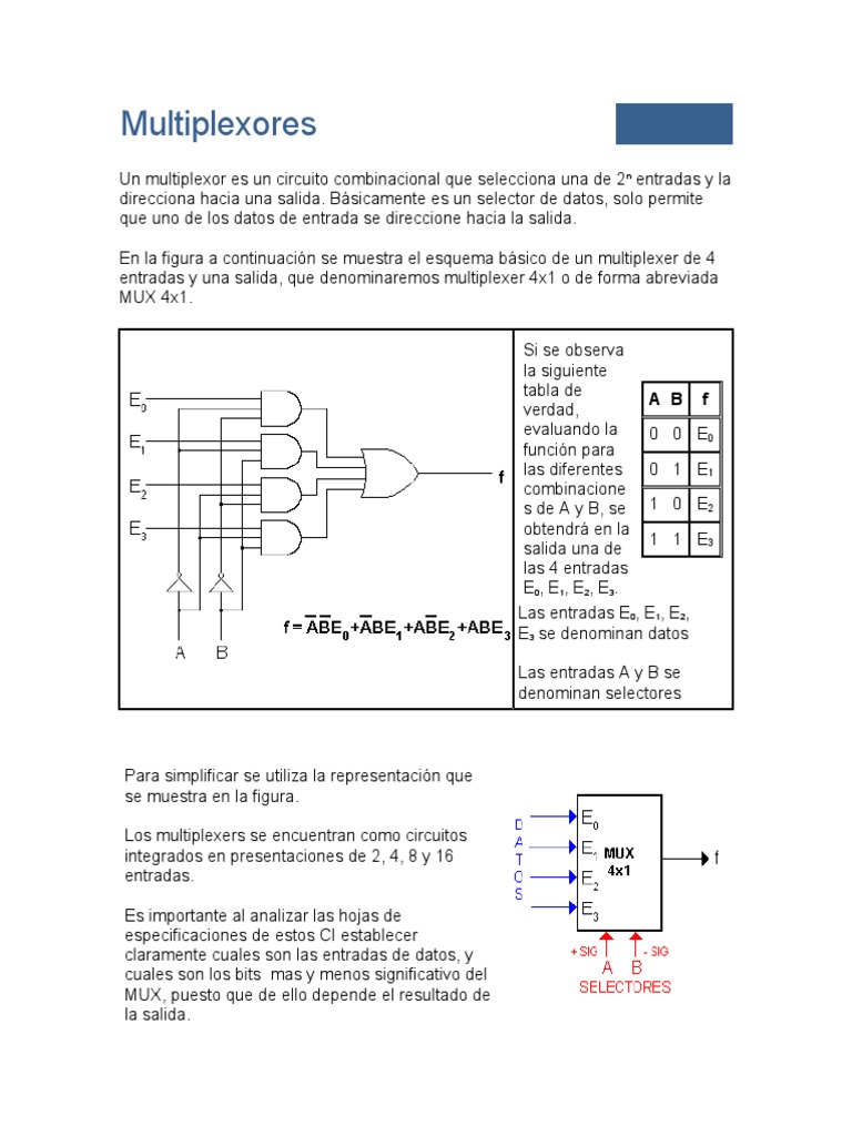 Multiplexores 3 | PDF | Ciencias de la Computación | Ingenieria Eléctrica
