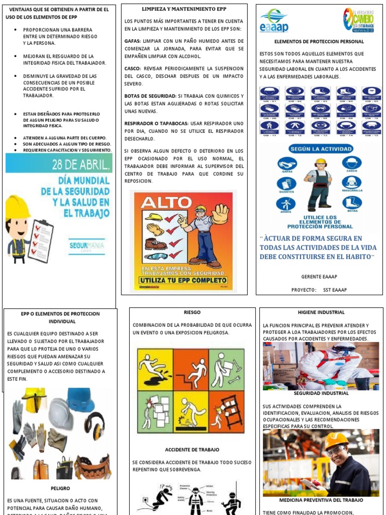 Folleto de Seguridad Epp | PDF | Seguridad y salud ocupacional | Riesgo