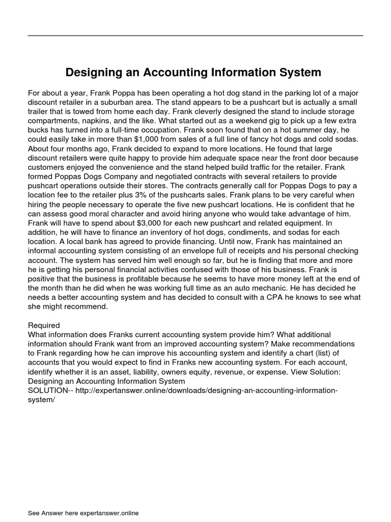 Designing An Accounting Information System | PDF | Retail | Inventory