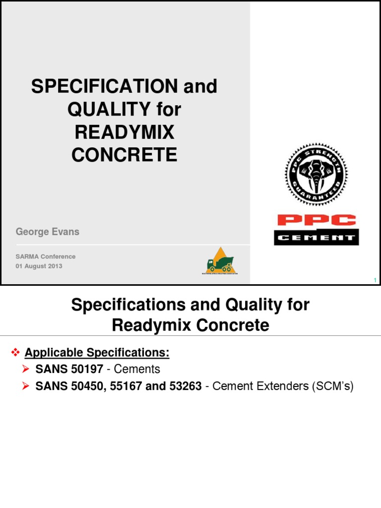 SPECIFICATION and QUALITY For READYMIX C | PDF | Concrete ...
