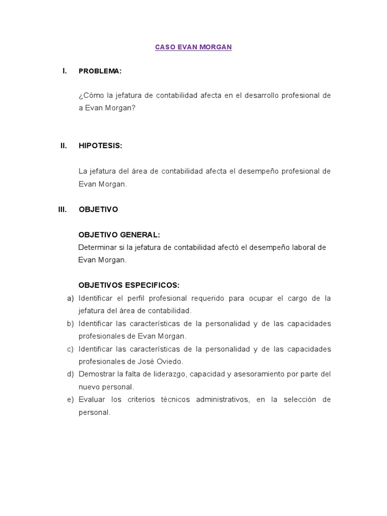 Caso Evan Morgan | PDF